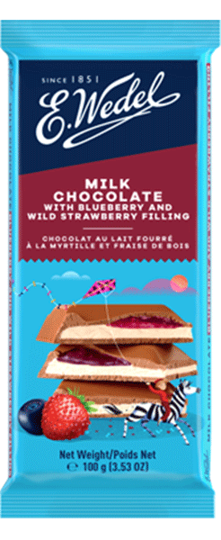 Wedel Milk Chocolate with Blueberry and Strawberry 100 g – Zdrowie & Uroda